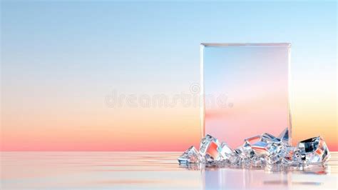 Futuristic Abstract 3d Geometric Crystal Blocks With Glass Texture Stock Illustration