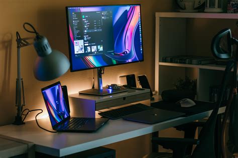 My Dual Mac Setup For Home Office I Found An Old 21 Speaker Setup