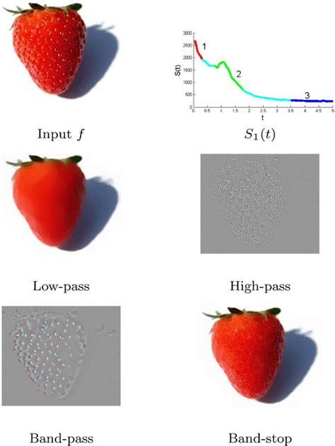 total variation spectral filtering example the input image top left