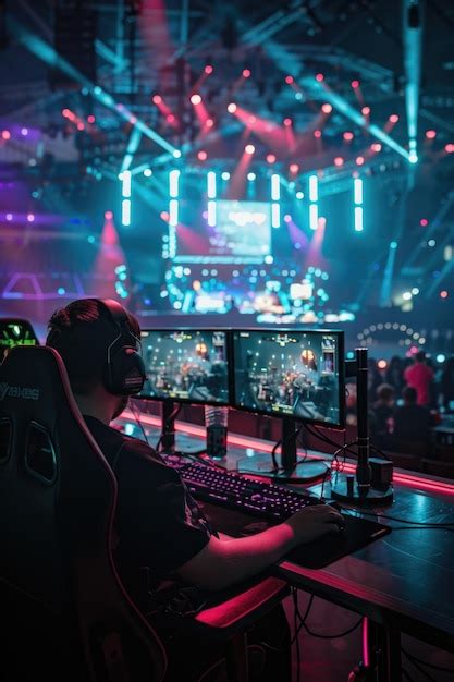 Man At Computer Monitor Premium Ai Generated Image