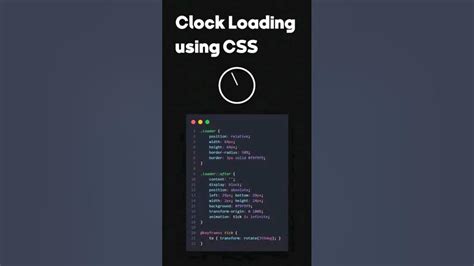 How To Make Clock Loading Animation In Css Coding Cssanimation Css3animation Css Youtube