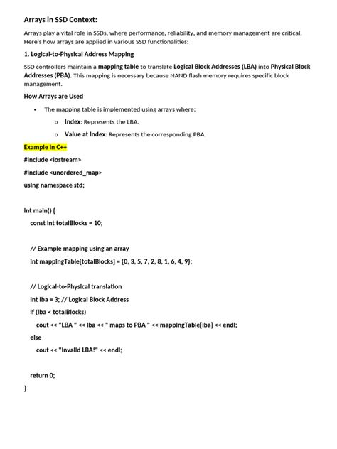 Arrays In Ssd Context Pdf Solid State Drive Namespace