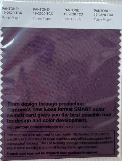 Pantone Tcx Cotton Swatch Card 19 2312 Tcx Crushed Violets