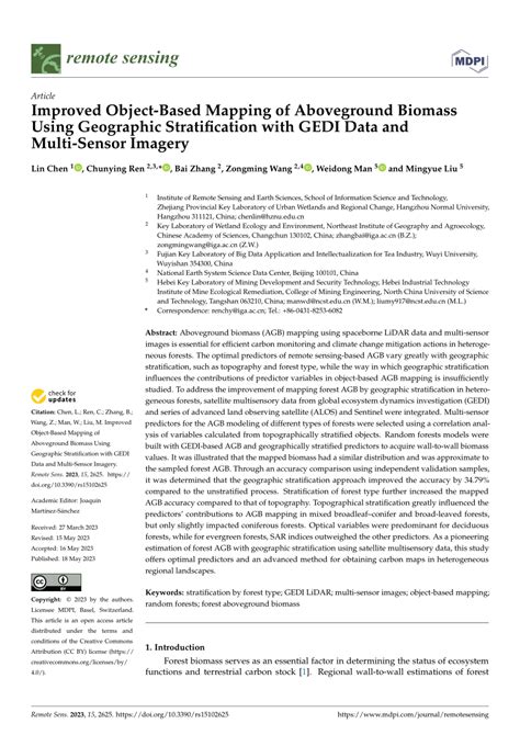 pdf improved object based mapping of aboveground biomass using