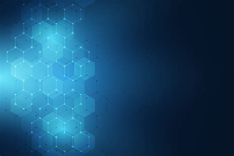 육각형 패턴으로 추상적인 기술 배경입니다 하이테크 디지털 배경입니다 기술적 또는 과학적 현대적인 디자인을 위한 벡터 일러스트입니다 바둑판에 대한 스톡 벡터 아트 및 기타