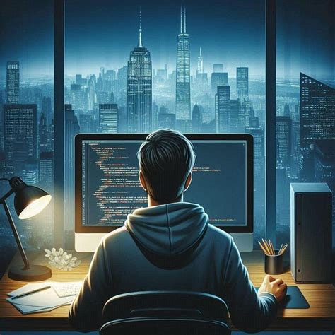 Software Developer Working On A Coding Project In Front Of A Computer