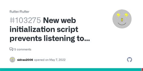 New Web Initialization Script Prevents Listening To Browser Events