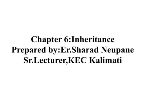 Chapter 6 And Inheritance Oop C Tu Ioe Ppt