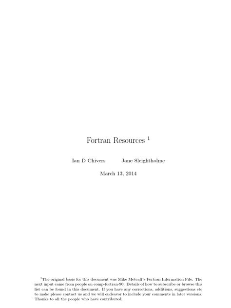 Fortran Resources Pdf Computer Programming Tools Computer Engineering