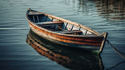 Row Boat Floating On A Lake Background Picture Boat Background Image
