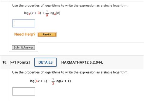 Solved Use The Properties Of Logarithms To Write The Chegg