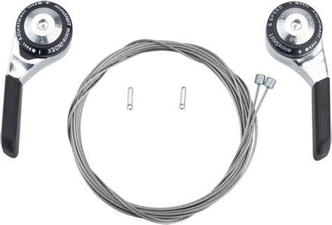 Microshift Down Tube Shifter Set 8 Speed Double Triple Shimano Compatible Silver Modern Bike