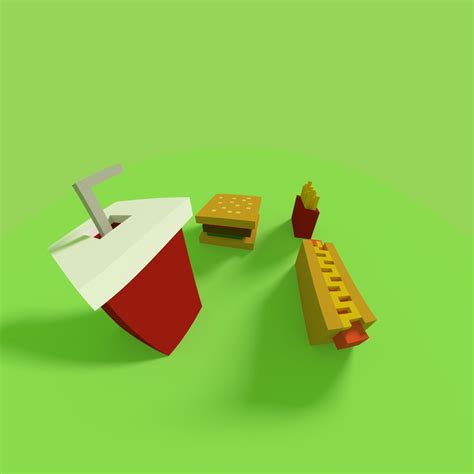 Artstation Voxel Hamburger Menu Game Assets