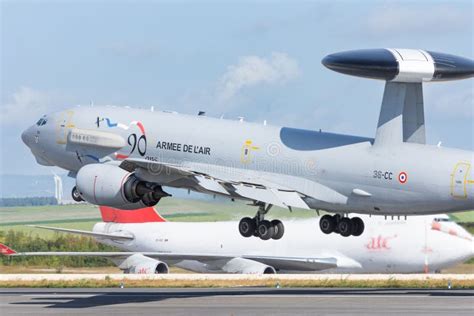 Boeing E3f Sentry Awacs Taking Off From Vatry Airport France Editorial Stock Image Image Of