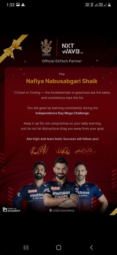 Nafiya Shaik On Linkedin Nxtwave Ccbp Ccbpian Rahulattuluri Sashankgujjula Girishakash