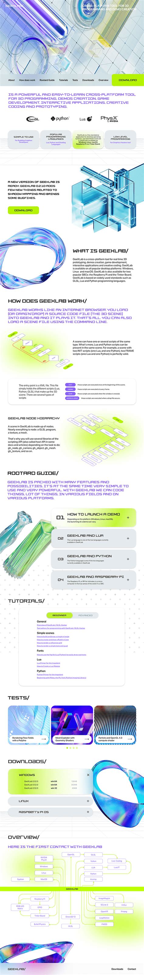 LANDING PAGE GeeXLab Codes Samples And Demos On Behance