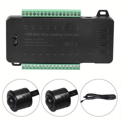 Dimmable 계단 Led 컨트롤러 듀얼 Pir 모션 센서 계단 조명 스트립 계단 컨트롤러 Dc 12v 24v 램프 스트립용 16 채널 조명 액세서리