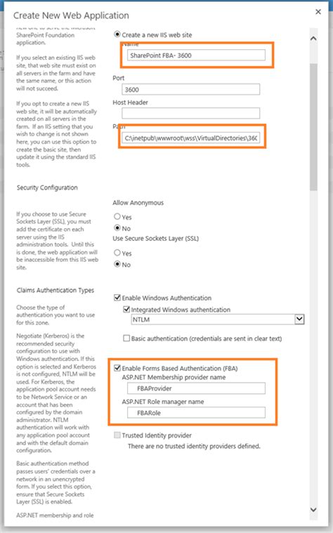 step by step form based authentication fba