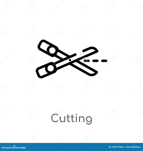 Outline Cutting Tool Selection Vector Icon Isolated Black Simple Line