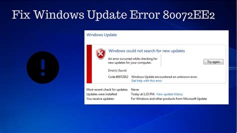 Fix Windows Update Error 80072ee2 Youtube