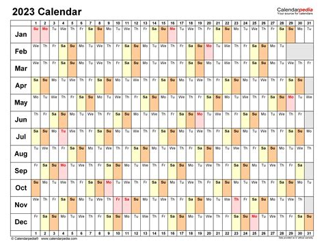 2023 Calendar Free Printable Excel Templates Calendarpedia