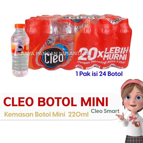 Cleo Botol Mini 220ml Air Mineral Cleo Botol Kecil Cleo Smart Pax 24pc Lazada Indonesia