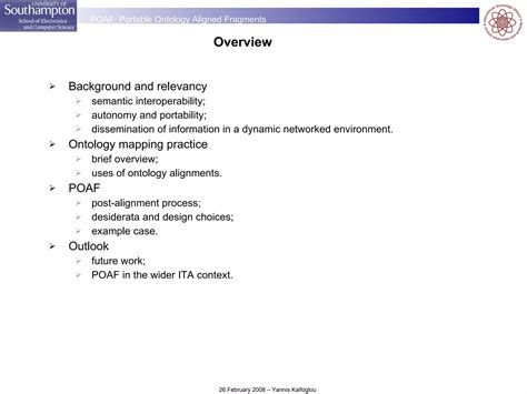 Portable Ontology Alignment Fragments PPT