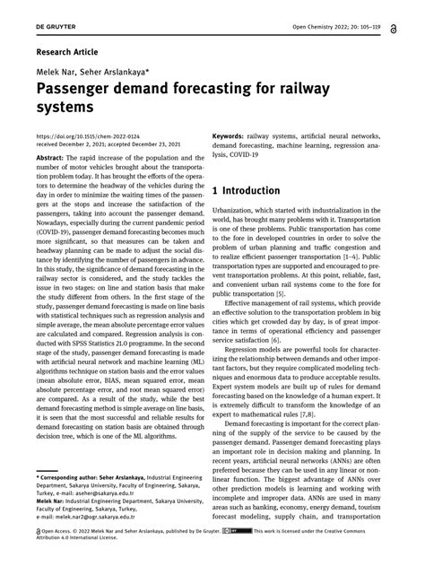 Pdf Passenger Demand Forecasting For Railway Systems
