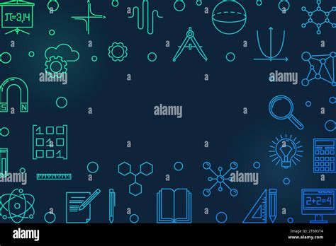Science Technology Engineering And Math Blue Horizontal Frame Vector Stem Creative