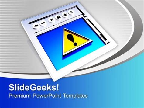 Internet Browser With Attention Symbol PowerPoint Templates Ppt Backgrounds For Slides