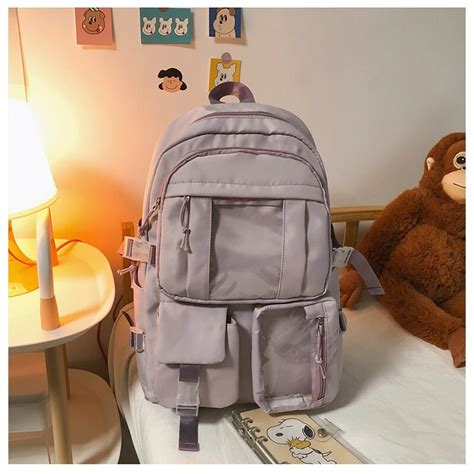 여성용 대용량 멀티 포켓 백팩 중학생 학교 가방 여성 소녀 백팩 노트북 책가방 대형 Capac Aliexpress