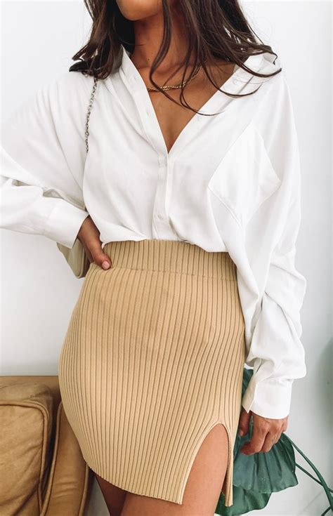 Norah Knit Mini Skirt Nude 4 Mini Skirts Skirts Cute Skirt Outfits