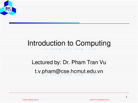 Pdf Nhập Môn Điện Toán Đh Bách Khoa Hcm Pgsts Phạm Trần Vũ I2c