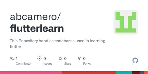 GitHub Abcamero Flutterlearn This Repository Handles Codebases Used In Learning Flutter