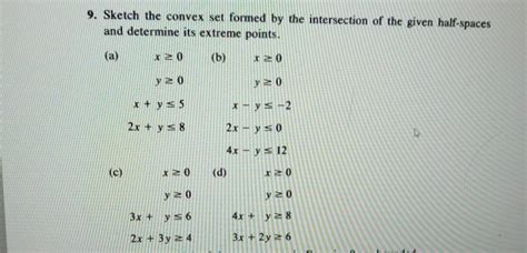 Solved 9 Sketch The Convex Set Formed By The Intersection Chegg Com