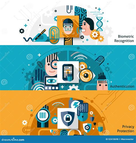 Biometric Authentication Methods Isometric Flowchart Vector