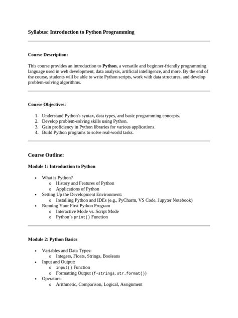 Introduction To Python Programming Pdf Python Programming Language