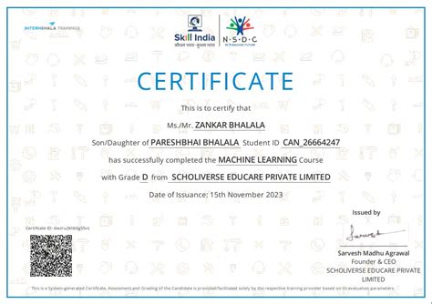 Zankar Bhalala On Linkedin My First Certificate From Skill India