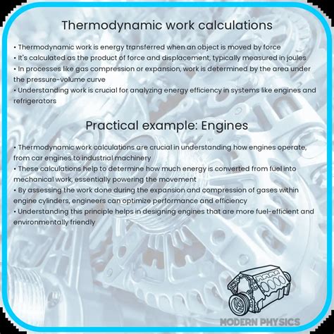 Thermodynamic Work Efficiency Laws And Formulas