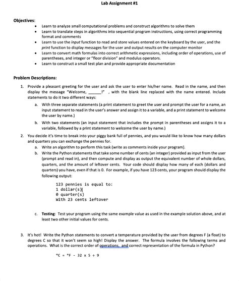 Solved Lab Assignment 1 Objectives Learn To Analyze Small