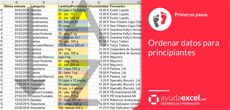Ordenar Datos Para Principiantes Ayuda Excel