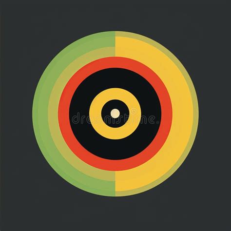 Minimal Reggae Record Design With Vibrant Color Circles Stock