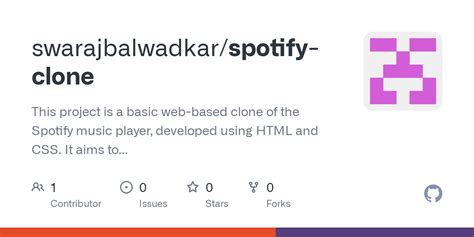 GitHub Swarajbalwadkar Spotify Clone This Project Is A Basic Web Based Clone Of The Spotify