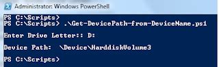 Get Volume Path From Drive Name Using Powershell Script