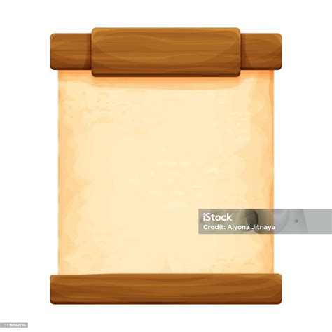 흰색 배경에 고립 된 만화 스타일의 양피지 종이나무 판자 프레임 중세 패널 메뉴 빈 Gui 자산 간판 벡터 일러스트레이션 건설 프레임에 대한 스톡 벡터 아트 및 기타 이미지