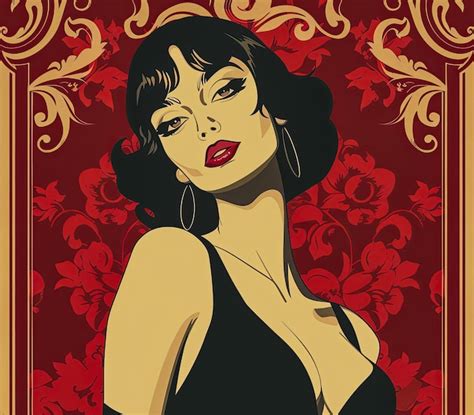 Premium Photo Retro Sexy Woman Illustration Inspired On The Hollywood