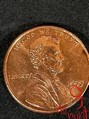 Rare Great Condition 1999 Lincoln Penny No Mint Mark Close Am