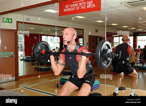 A Personal Trainer Leading A Fitness Class At A Gym In Taunton Somerset