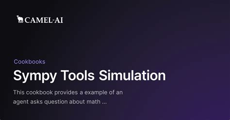 Sympy Tools Simulation Oasis