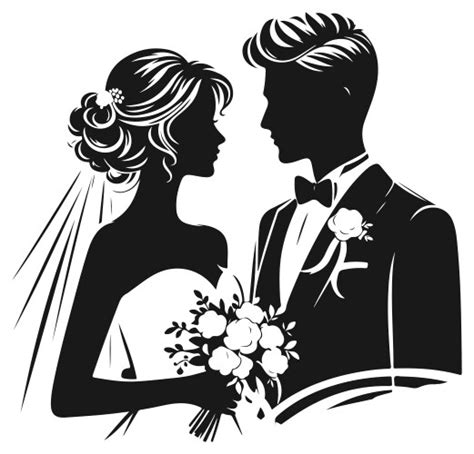 Weeding Husband Wife Romantic Couple And Kissing Vector Image